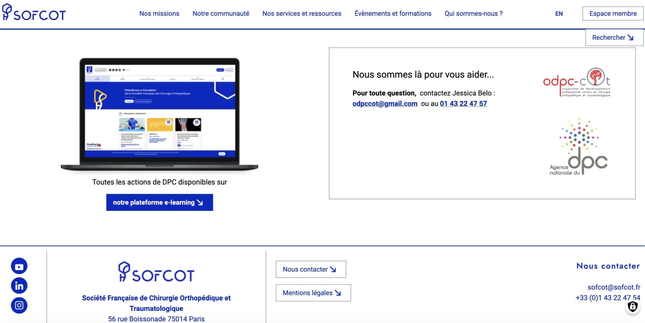Vos formations DPC 2025 – ODPC-COT SOFCOT.SFCM – SFCM